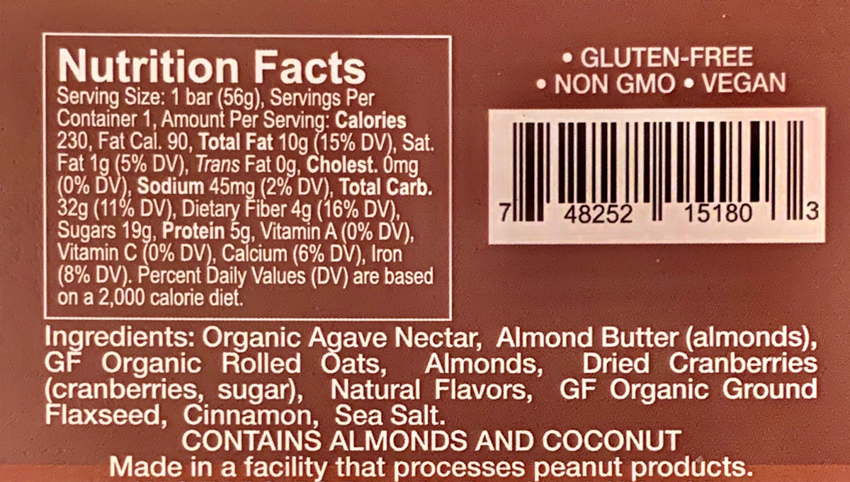 CINNAMON CRANBERRY – NAO Bars